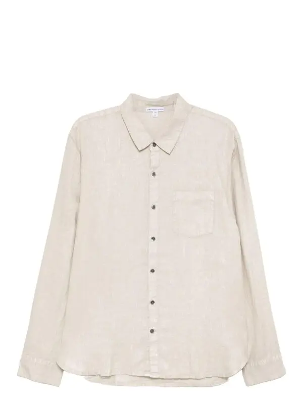 JAMES PERSE Linen Long-sleeves Shirt - Neutrals