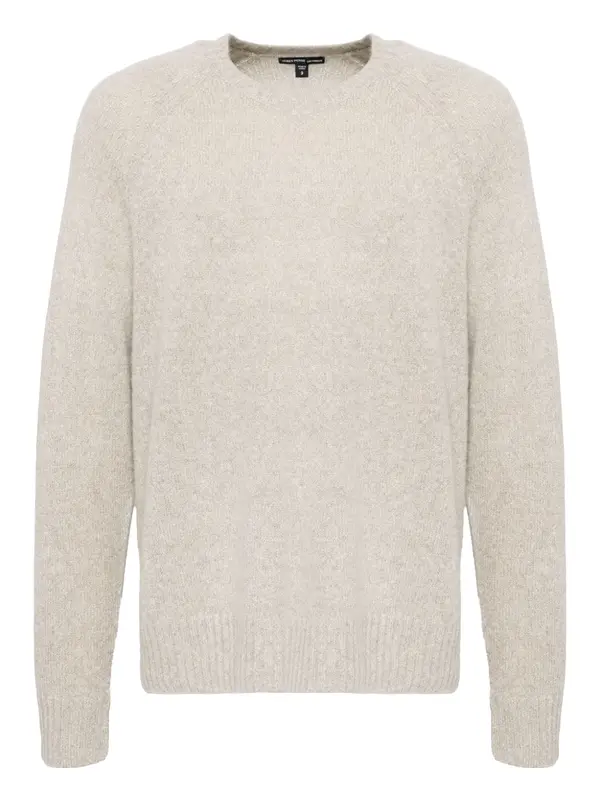 JAMES PERSE Lightweight Textured Cashmere Crew - Neutrals