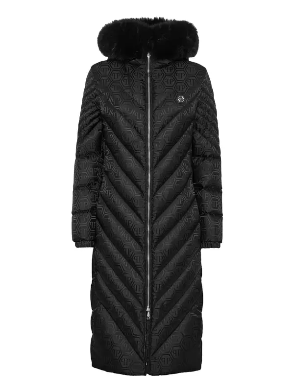 Philipp Plein Monogram Puffer Coat - Black
