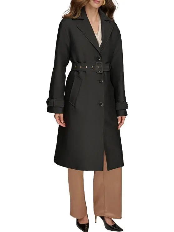 Donna Karan New York Water-resistant Single Breasted Trench Coat - Black