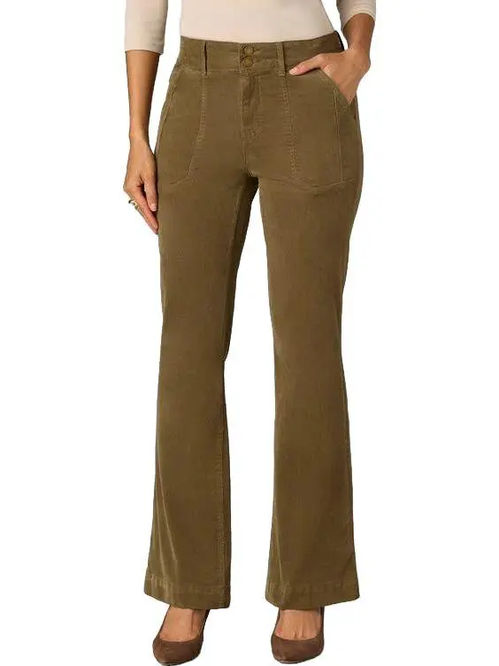Wit & Wisdom High Waist Bootcut Corduroy Pants - Forest Moss