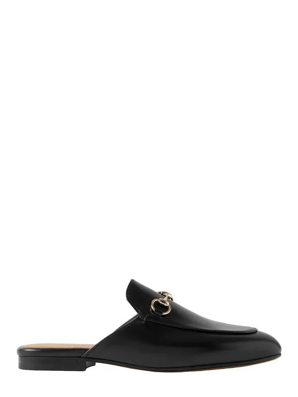 Gucci Princetown Leather Slippers With Horsebit - Black