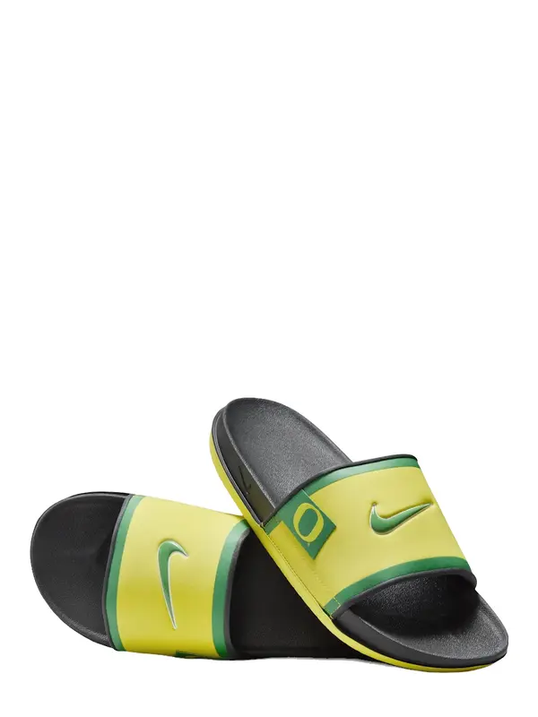 Nike Offcourt Oregon Slides - Yellow Strike/dark Smoke Grey/apple Green