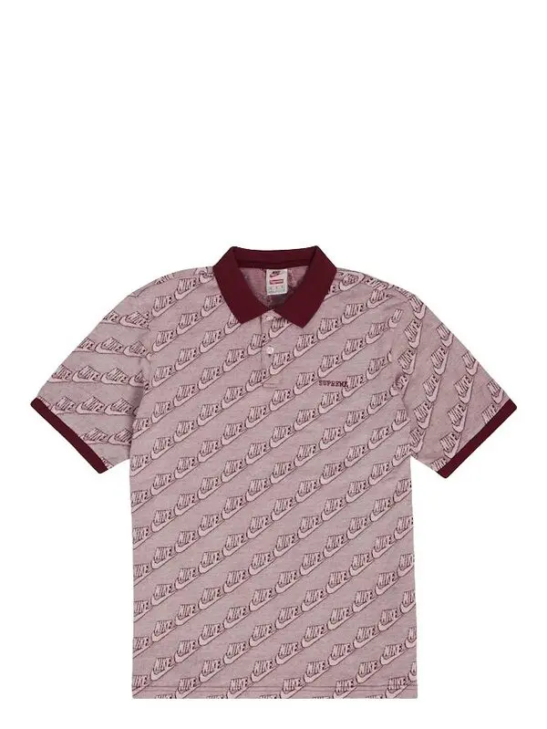 Supreme Nike Jacquard Polo Shirt - Burgundy