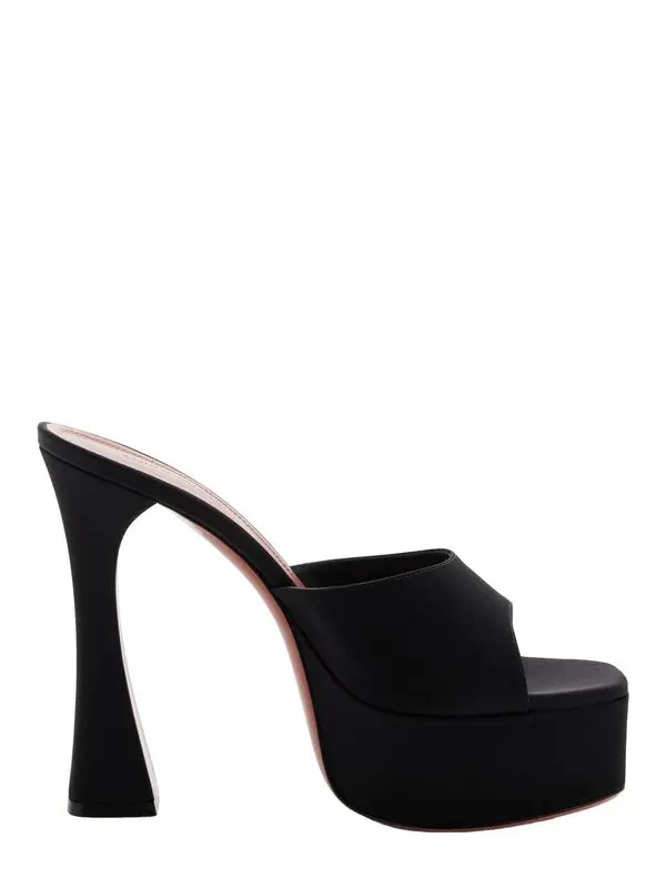Amina Muaddi Dalida Platform Mules - Black