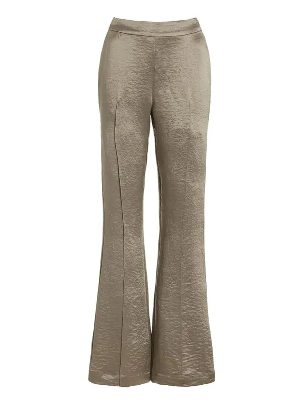 USISI SISTER Georgia Satin Trousers - Silver