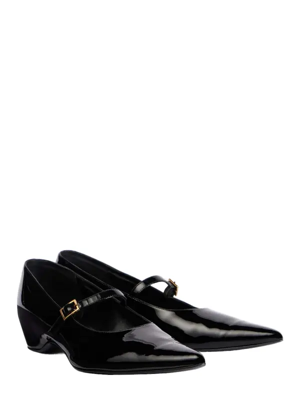 Khaite Sybil Patent Leather Mary Jane Flats - Black