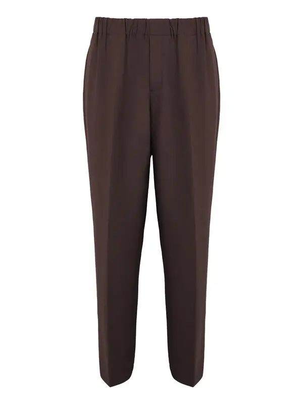 Sandro Jersey Wide Leg Trousers - Brown