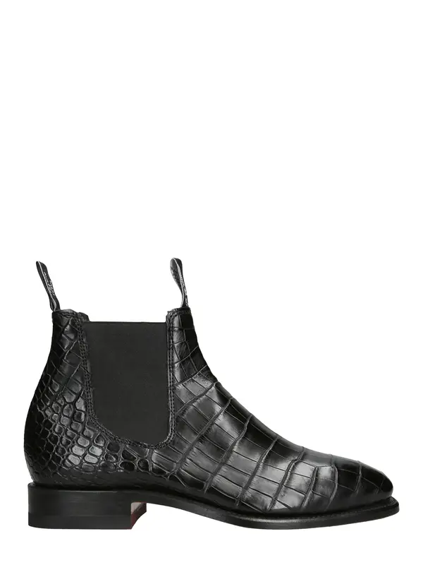 R.m. Williams Crocodile Leather Ankle Boots - Black