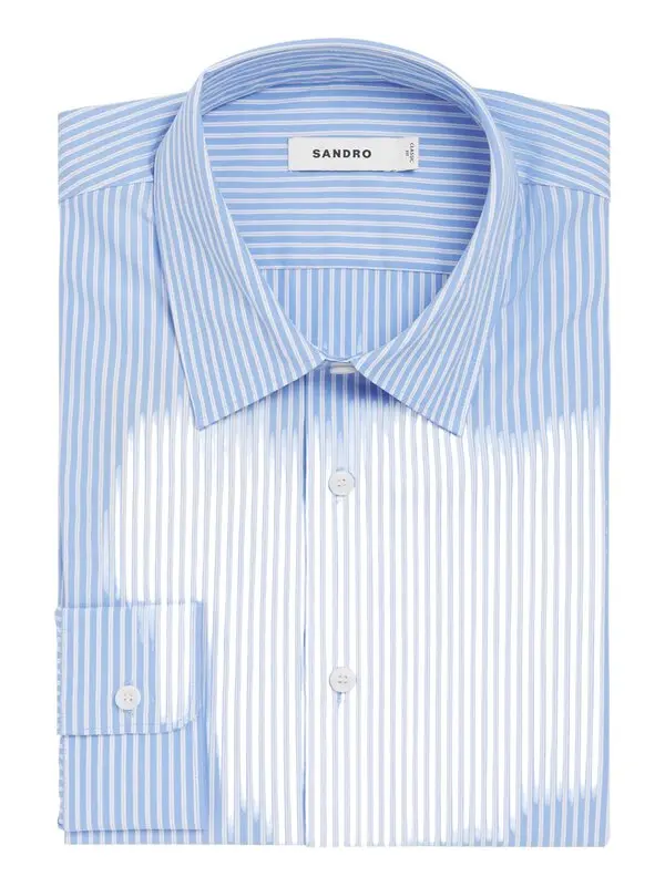 Sandro Cotton Striped Shirt - Blue