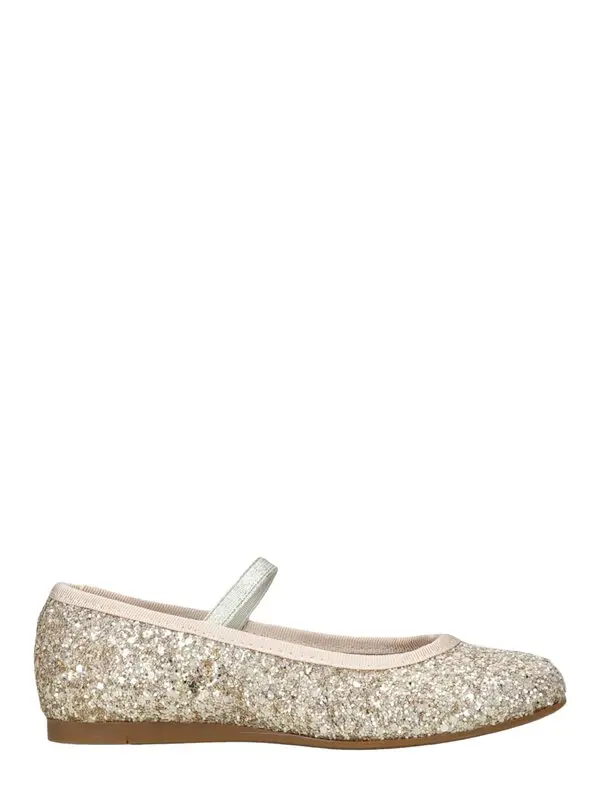 PAPOUELLI Leather Glitter Ballet Flats - Silver