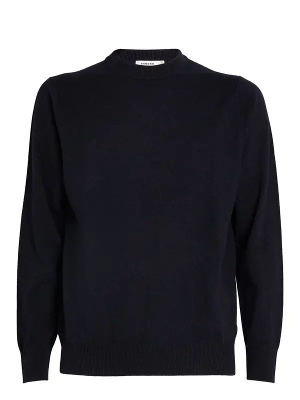 Sandro Cashmere Crew Neck Sweater - Blue