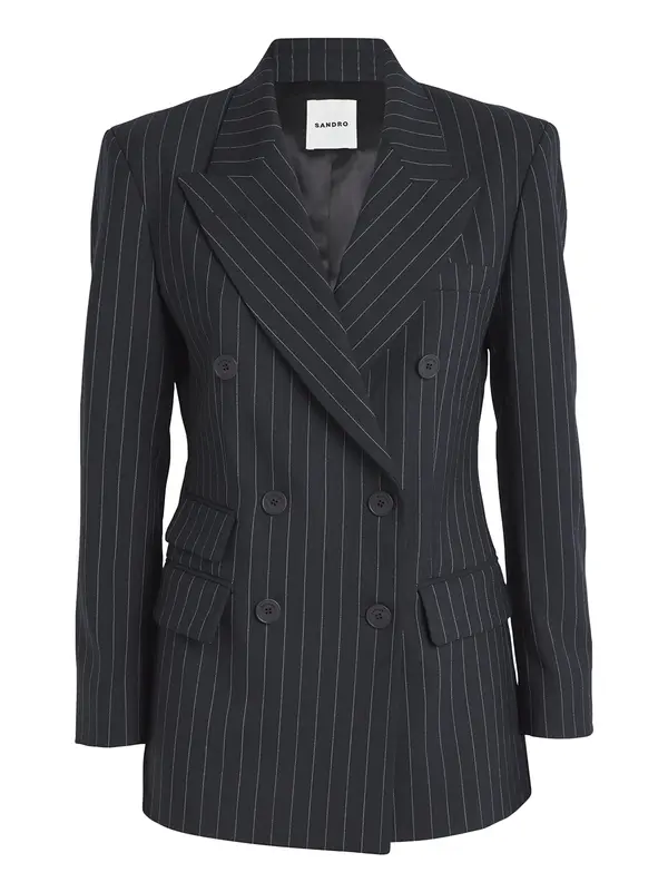 Sandro Striped Blazer - Black