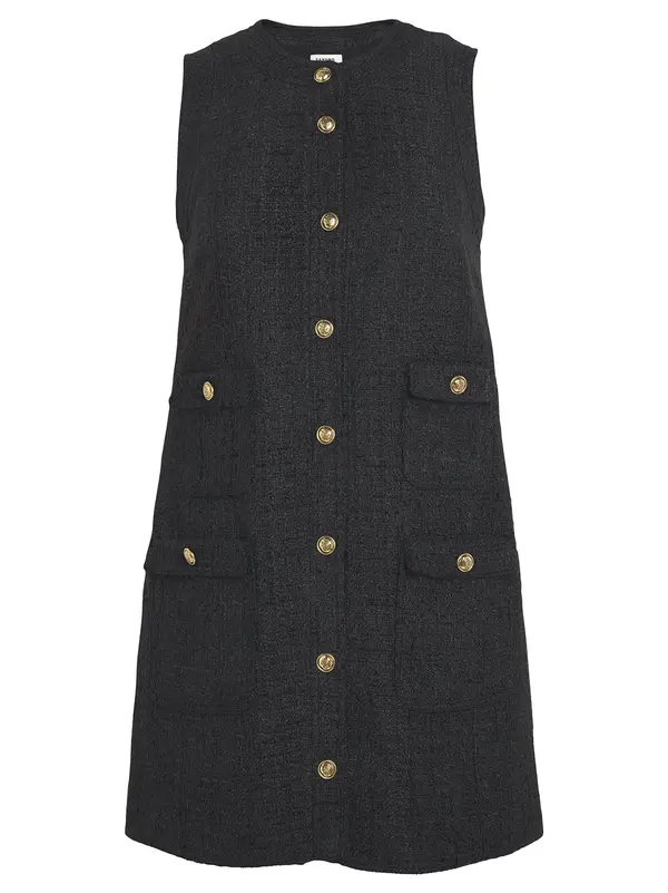Sandro Tweed Mini Shift Dress - Black