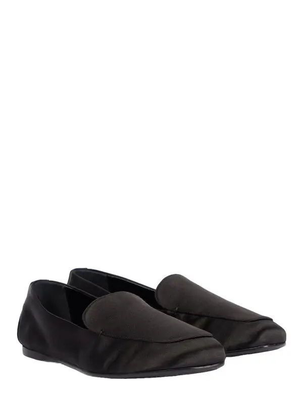 Khaite Monroe Satin Loafers - Black