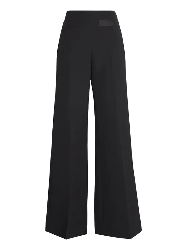 Sandro High-rise Wide-leg Trousers - Black
