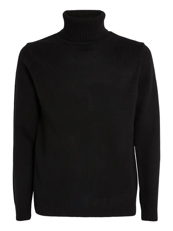 Sandro Wool-blend Rollneck Sweater - Black