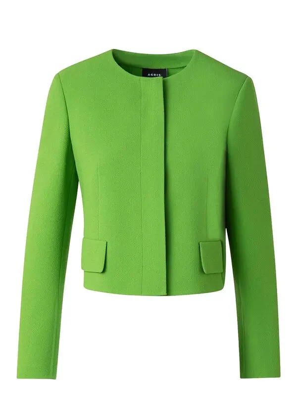Akris Adriana Short Jacket - Grass Green