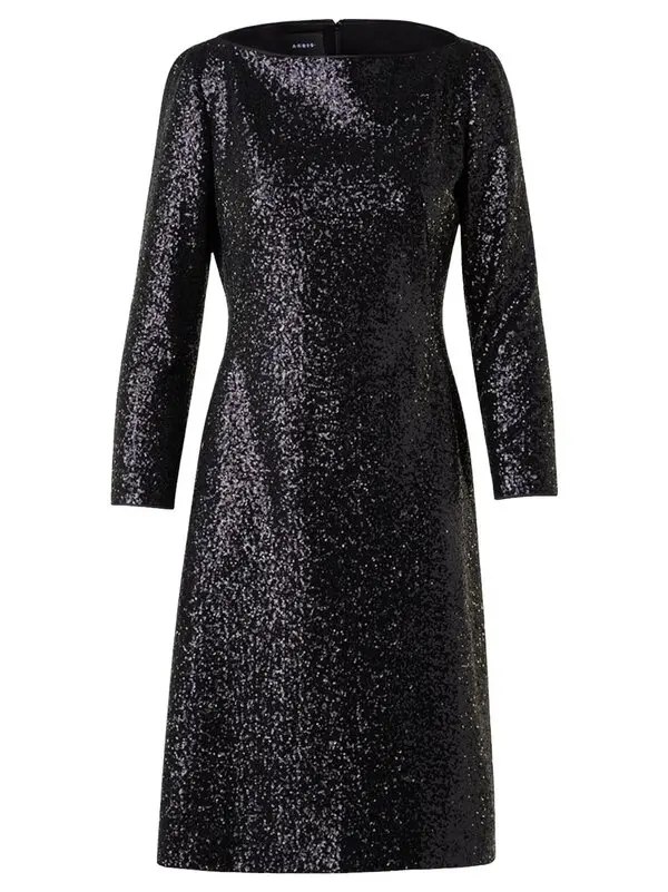 Akris High-neck Sequin Jersey Dress - Black