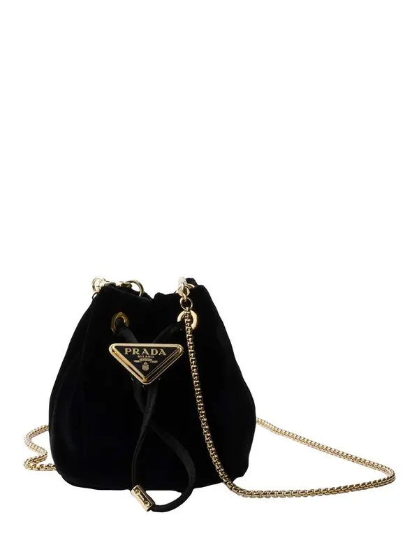 Prada Mini Velvet Pouch - Black