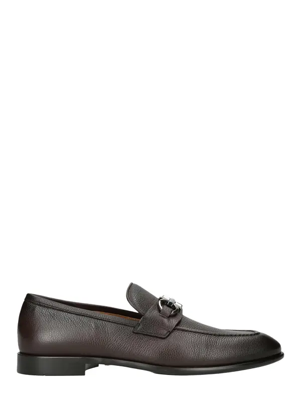 FERRAGAMO Leather Foster Gancho Loafers - Brown