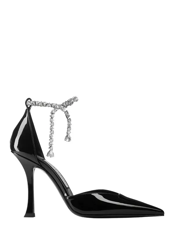 JIMMY CHOO Stevie 100 Patent Leather Pumps - Black