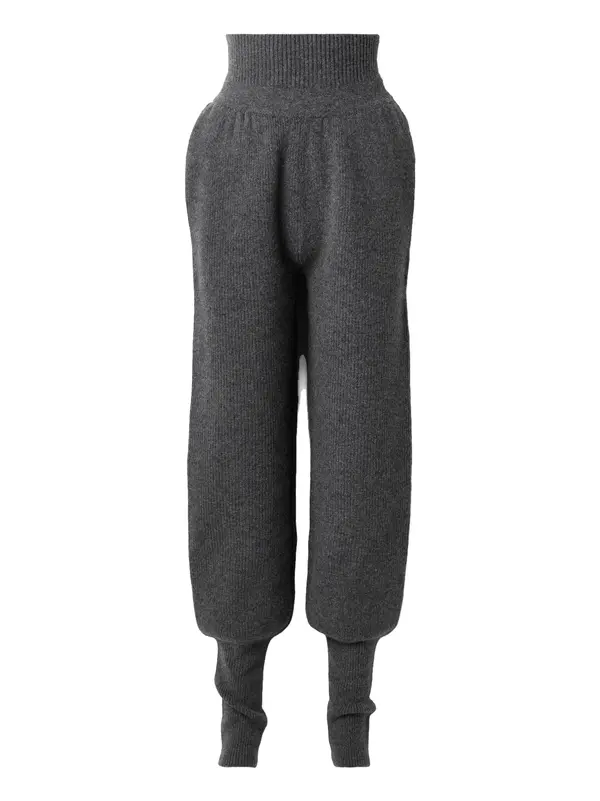 Altuzarra Colvig Ribbed Merino Wool Tapered Pants - Gray