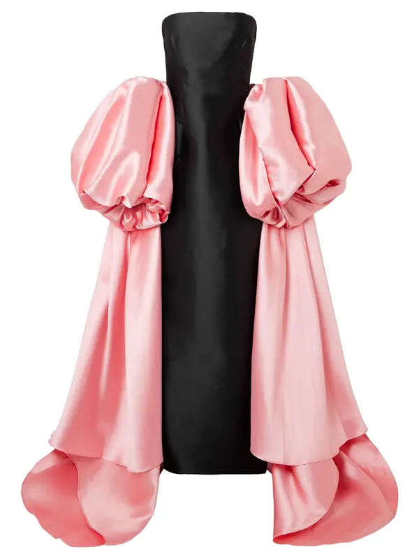 Solace London Lea Strapless Satin-twill Gown - Black