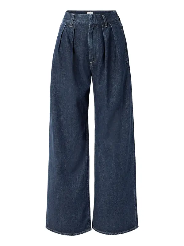 Citizens Of Humanity Petra Pleated High-rise Wide-leg Jeans - Blue