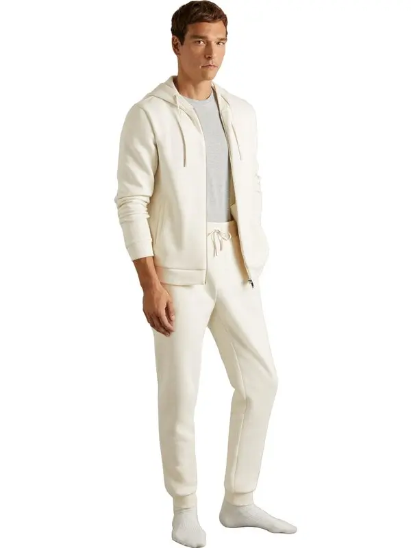 REISS Callum Cotton-blend Jersey Joggers - Off White