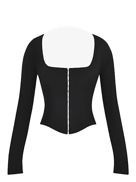 MISTRESS ROCKS Stretch-crepe Corset Top - Black