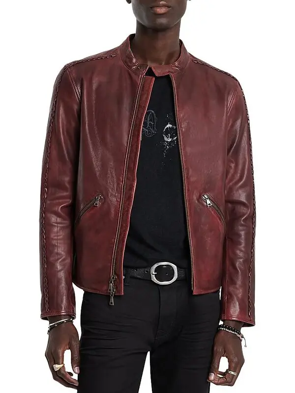 John Varvatos Reynolds Racer Jacket - Oxblood
