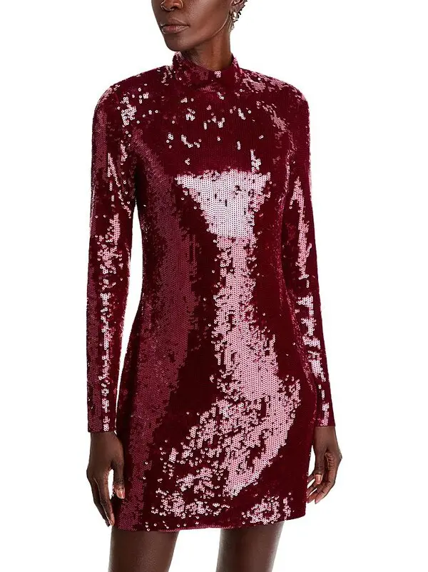 Veronica Beard Sylee Sequined Dress - Wine
