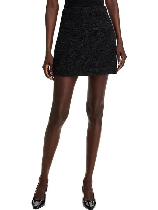 Veronica Beard Perry Tweed Mini Skirt - Black