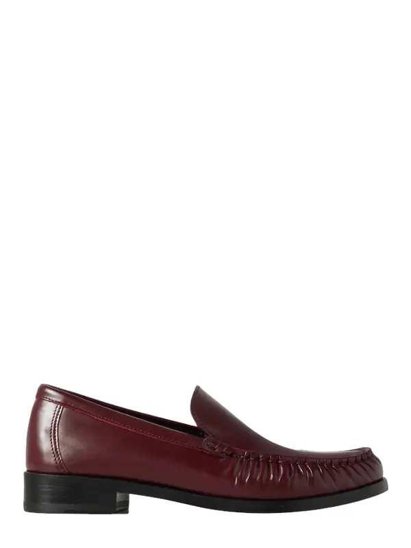 Legres 67 Ruched Leather Loafers - Burgundy