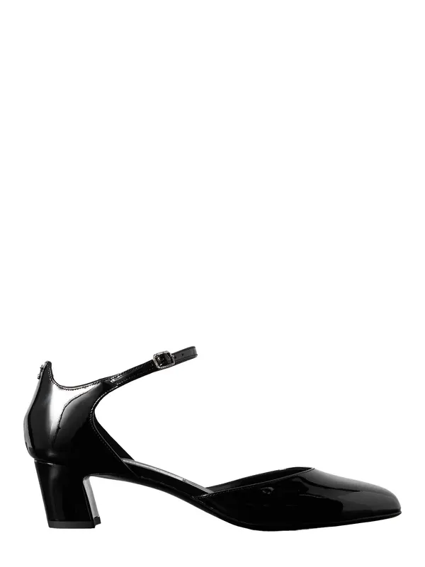 JIMMY CHOO Pixie 45 Patent-leather Mary Jane Pumps - Black