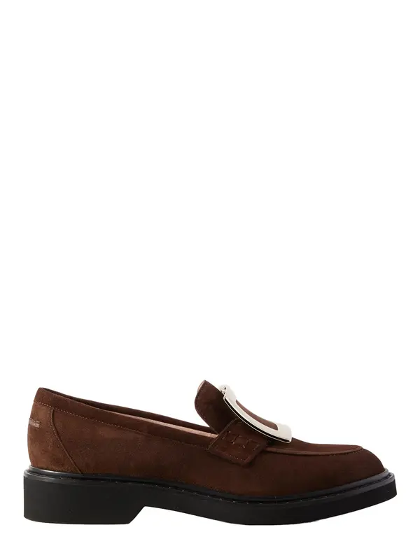 ROGER VIVIER Viv Rangers Buckled Loafers - Brown