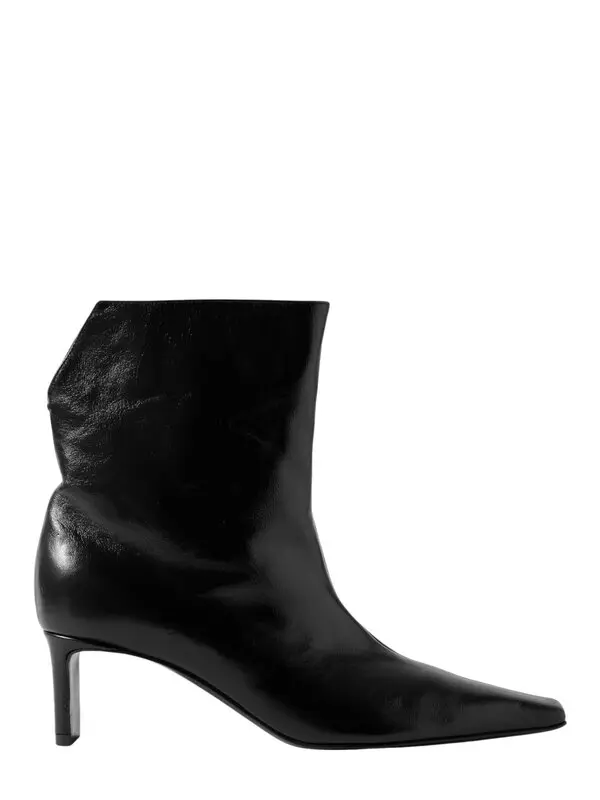 Khaite Ona Leather Ankle Boots - Black
