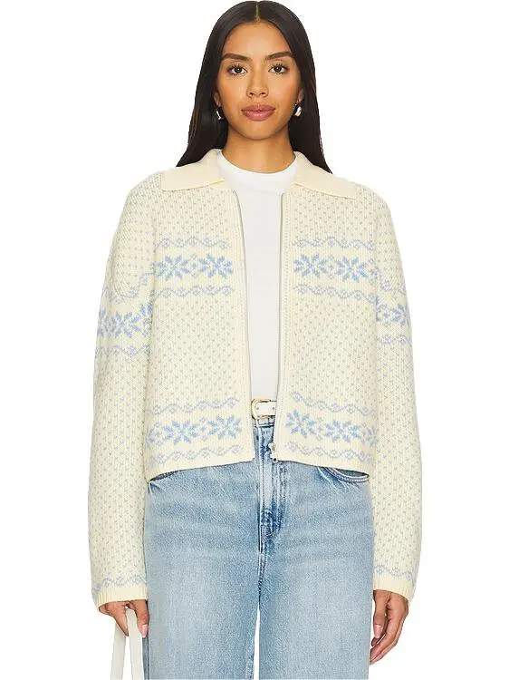 Tularosa Kerra Fairisle Jacket - Cream & Blue Multi