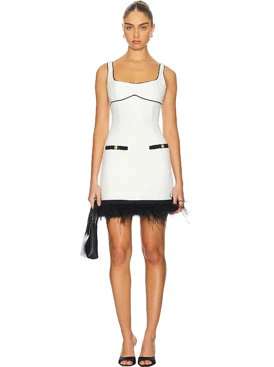 Saylor Velma Mini Dress - Ivory & Black