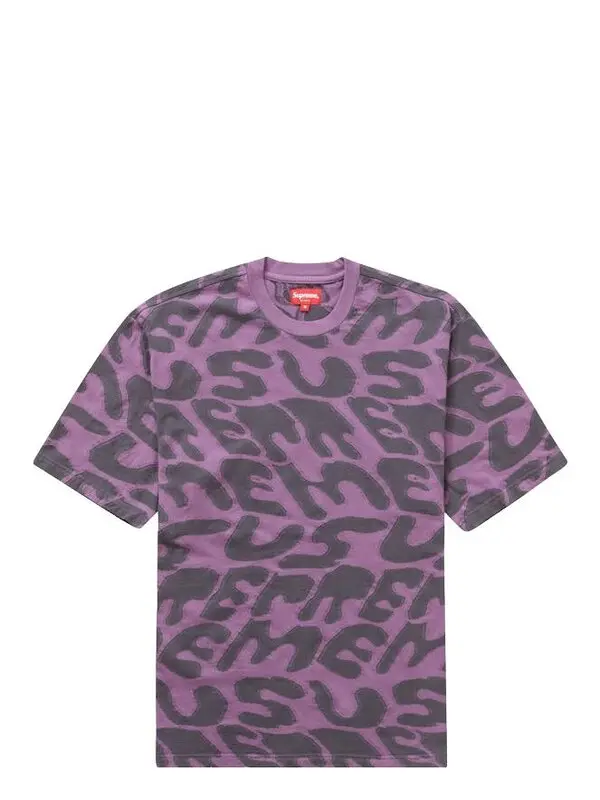 Supreme Stacked Intarsia Short Sleeve Top - Purple