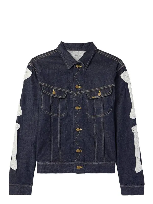 Kapital Crochet-trimmed Denim Trucker Jacket - Blue