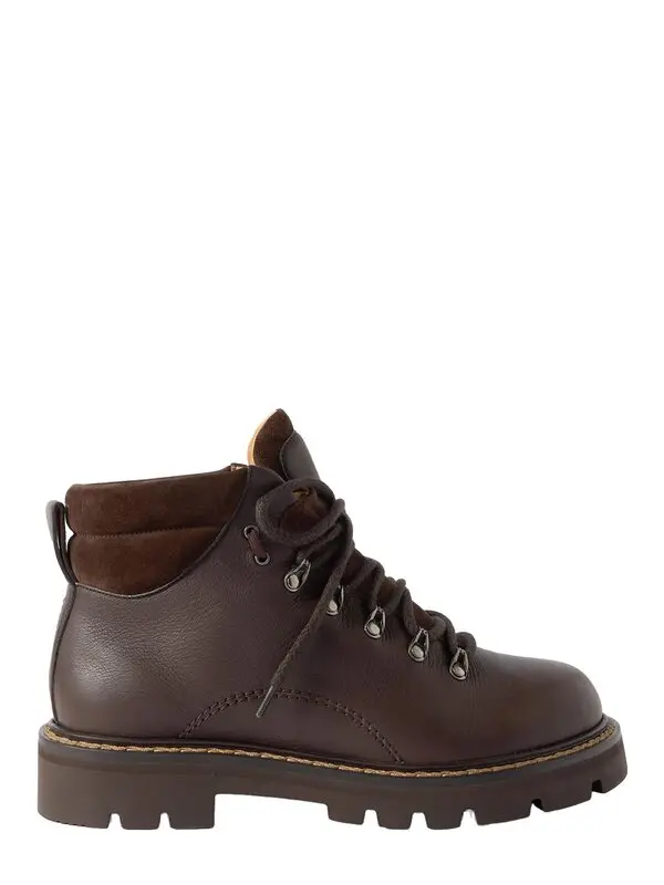 Loro Piana Beinn Walk Shearling-lined Leather Boots - Brown