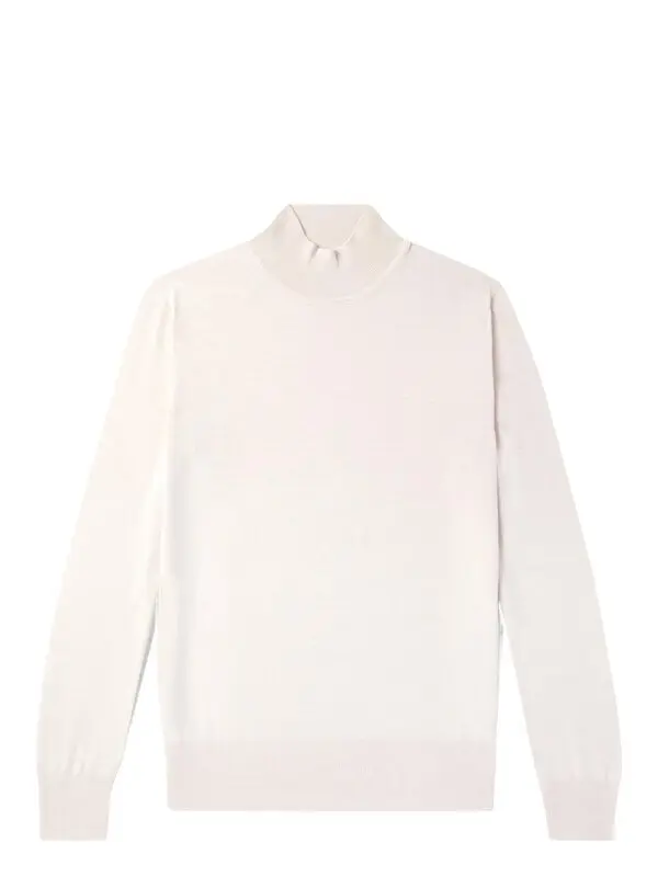 Mr P. Merino Wool Mock-neck Sweater - Neutrals