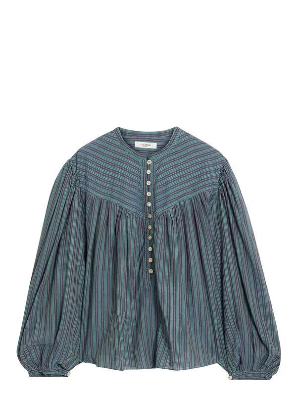 MARANT ETOILE Esalika Striped Blouse - Teal