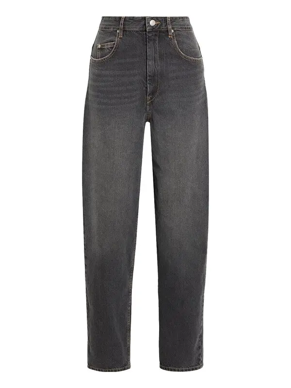 MARANT ETOILE Corsy High-rise Tapered Jeans - Dark Gray