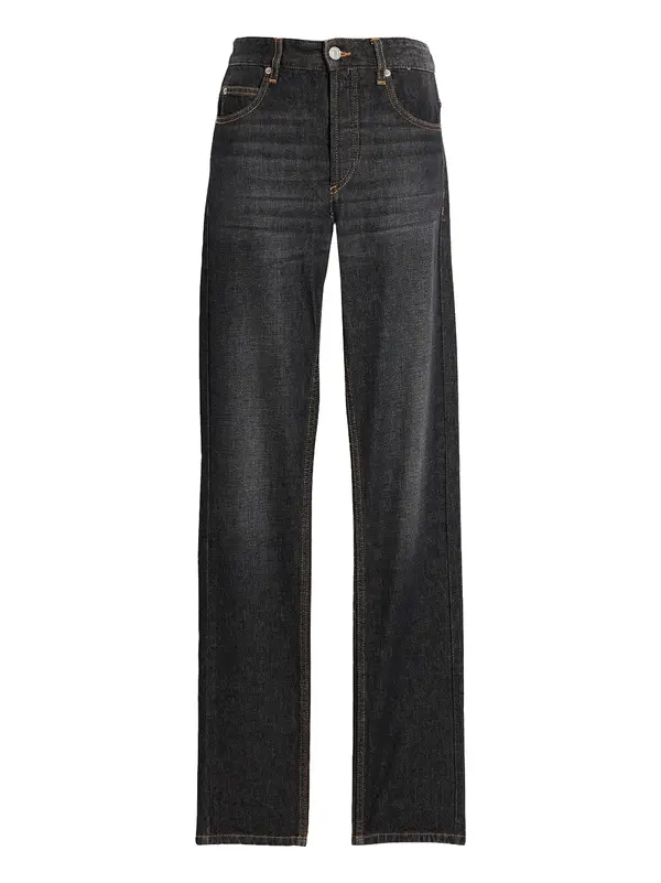 MARANT ETOILE Biliana High-rise Slim-leg Jeans - Charcoal