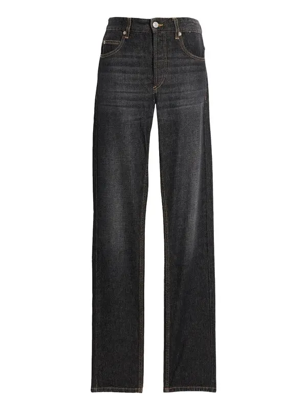 MARANT ETOILE Biliana High-rise Slim-leg Jeans - Charcoal