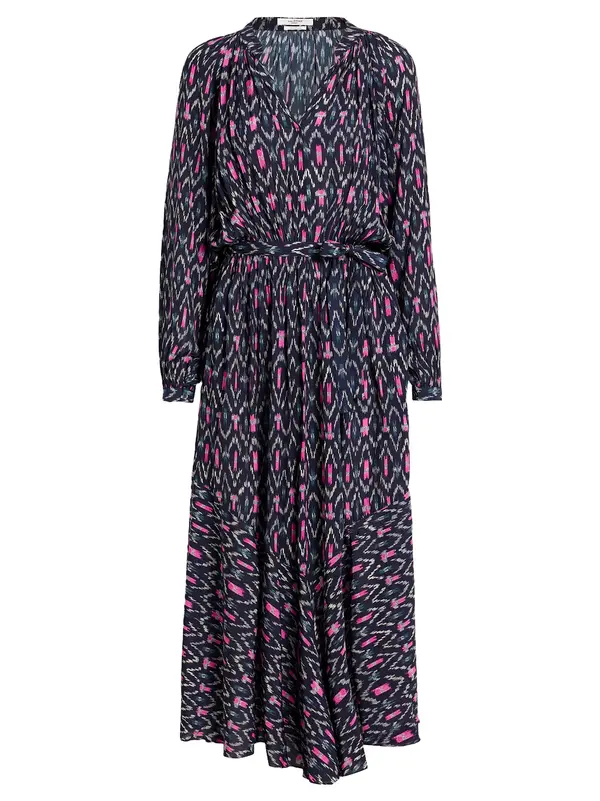 MARANT ETOILE Arbela Printed Crepe Midi Dress - Midnight Blue