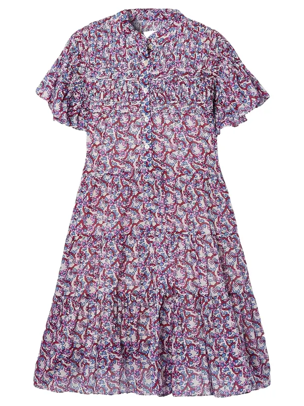 MARANT ETOILE Lanikaye Floral-print Mini Dress - Claret